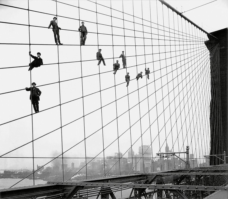 Bau der Brooklyn Bridge - [GEO]
